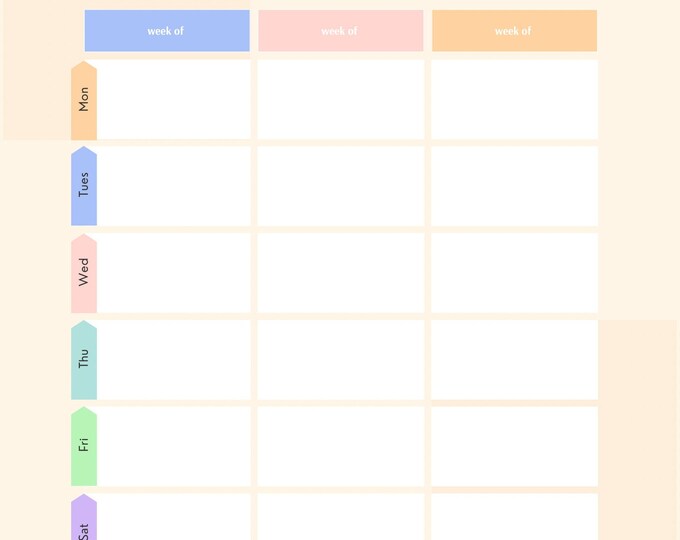 3 Week Meal Plan Sheet - Etsy