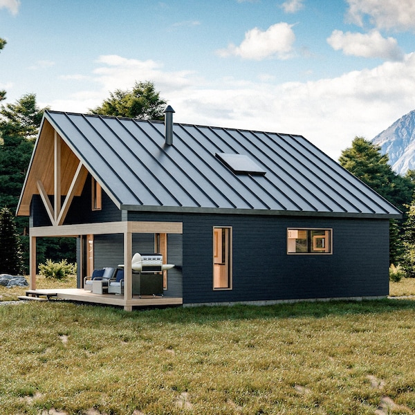 Double A-frame, 4 Bedrooms, 4 Bathroom House Architecture Build Plans ...