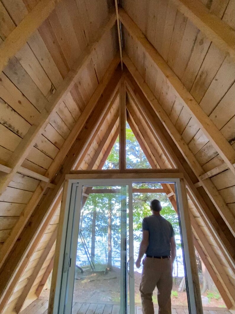 A-frame Cabin Plans - 108 Sq Ft Affordable DIY Tiny Cabin Plans - No ...