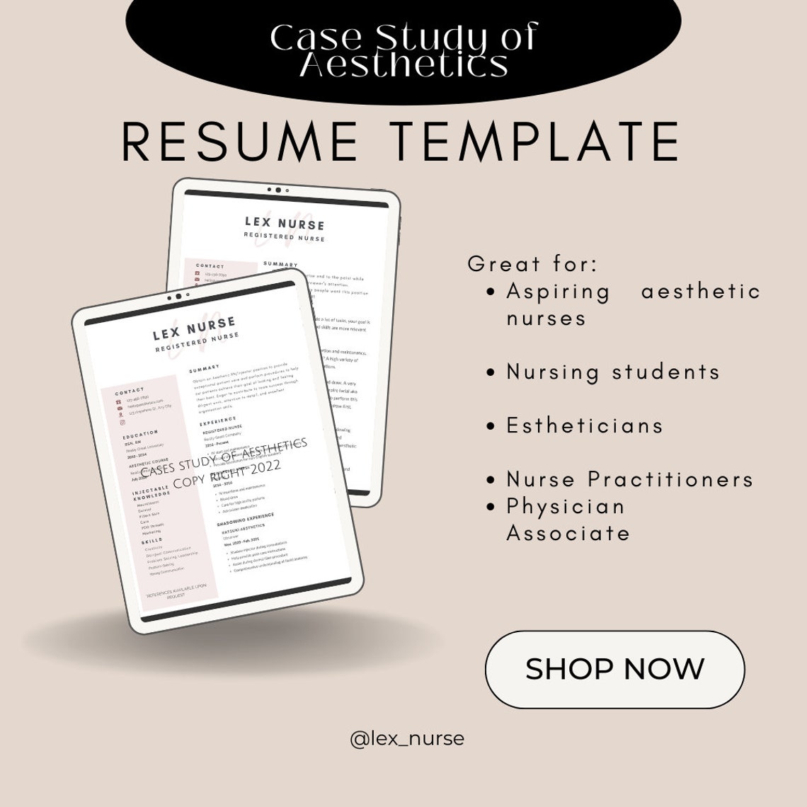 Aesthetic Nurse Resume Nurse Injector Resume Nurse Resume - Etsy