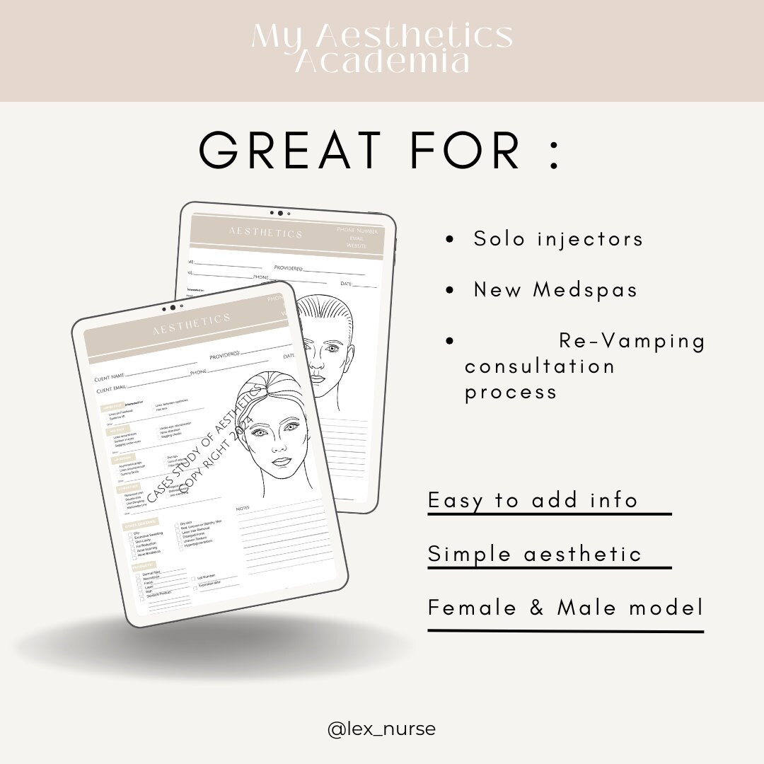 Aesthetic Nurse Documentation, Nurse Injector Template, Botox and ...