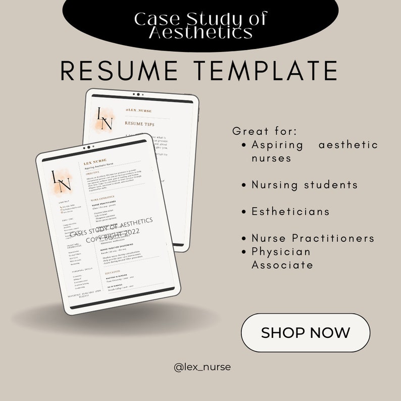 Aesthetic Nurse Resume, Nurse Resume Template, Nurse Injector Resume ...