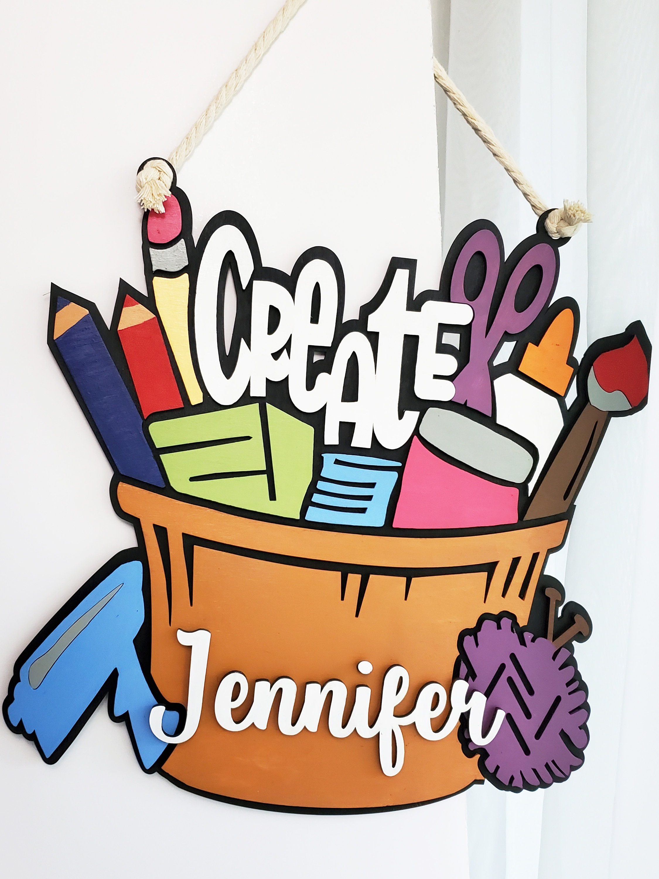Personalized Craft Room Door Sign, Craft Room Door Hanger, Personalized ...