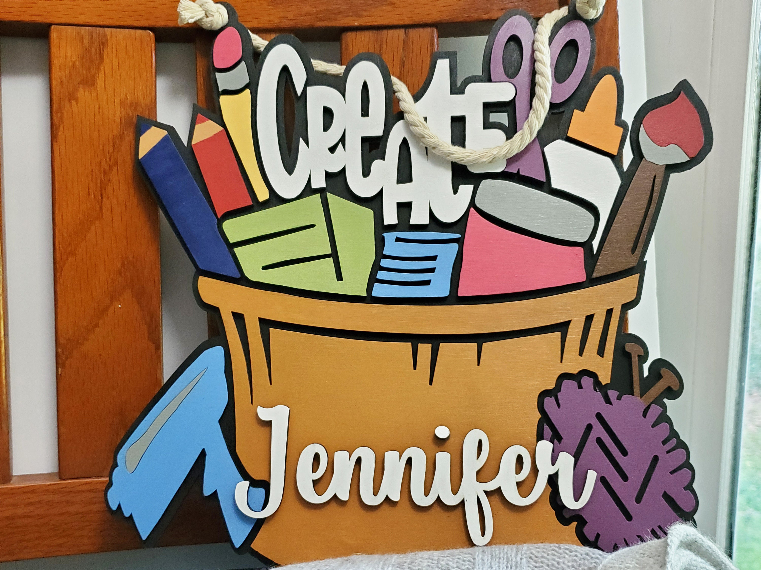 Personalized Craft Room Door Sign, Craft Room Door Hanger, Personalized ...