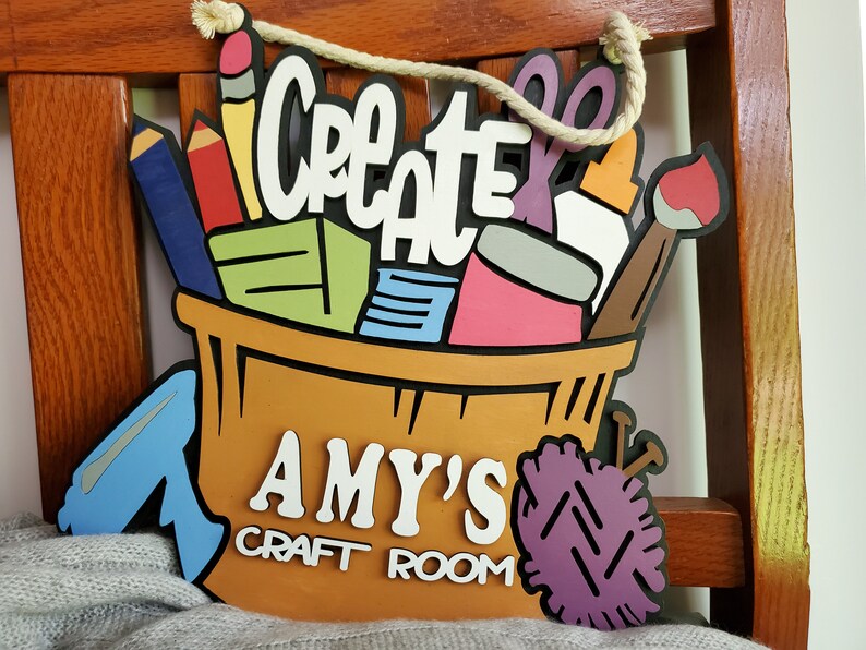 Personalized Craft Room Door Sign, Craft Room Door Hanger, Personalized ...