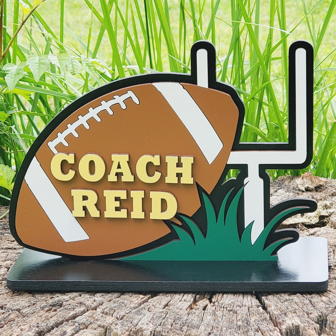 Personalized Football Coach Desktop Name Plate: 3D Sport Desk Decor ...