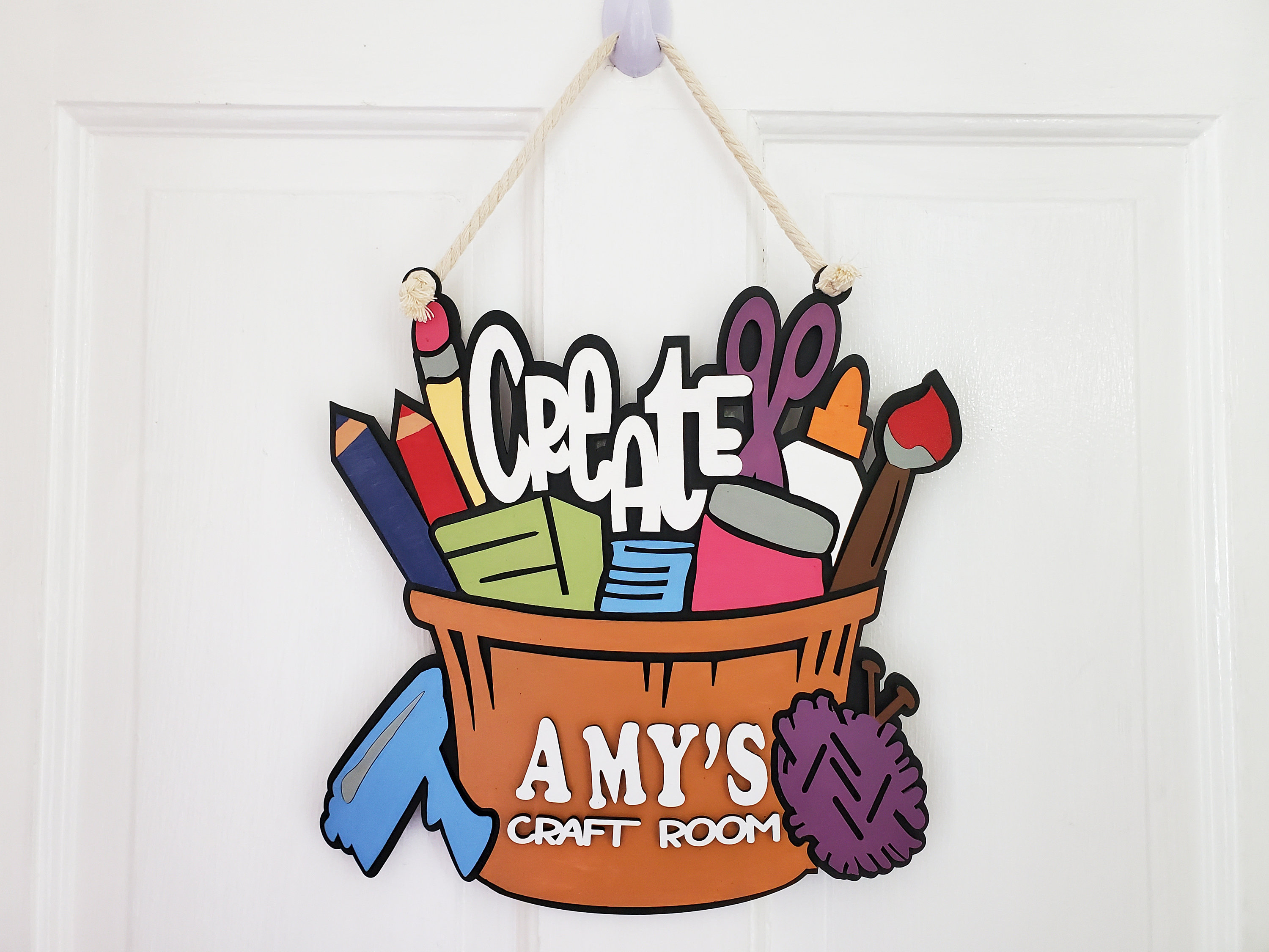 Personalized Craft Room Door Sign, Craft Room Door Hanger, Personalized ...