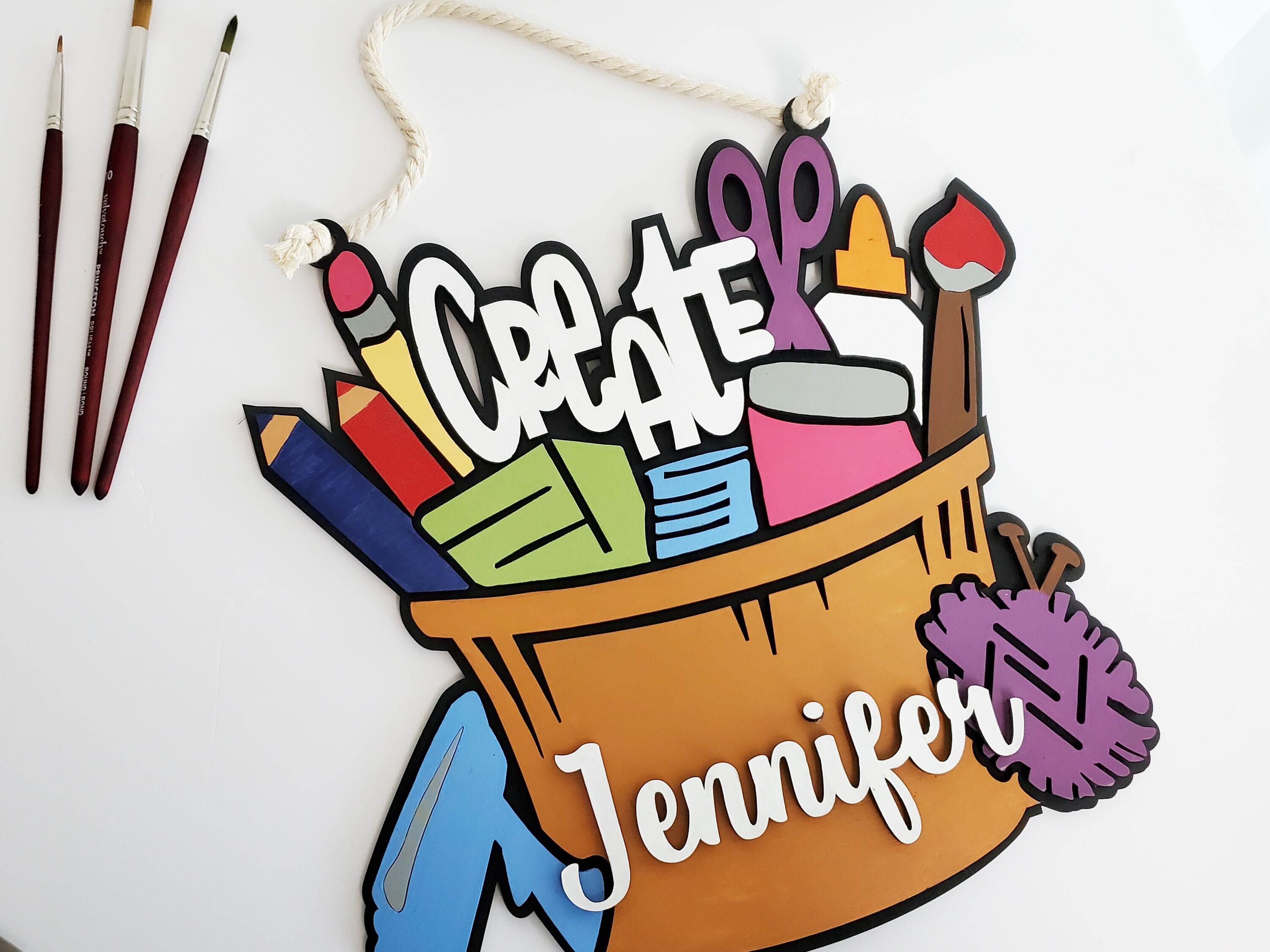 Personalized Craft Room Door Sign, Craft Room Door Hanger, Personalized ...