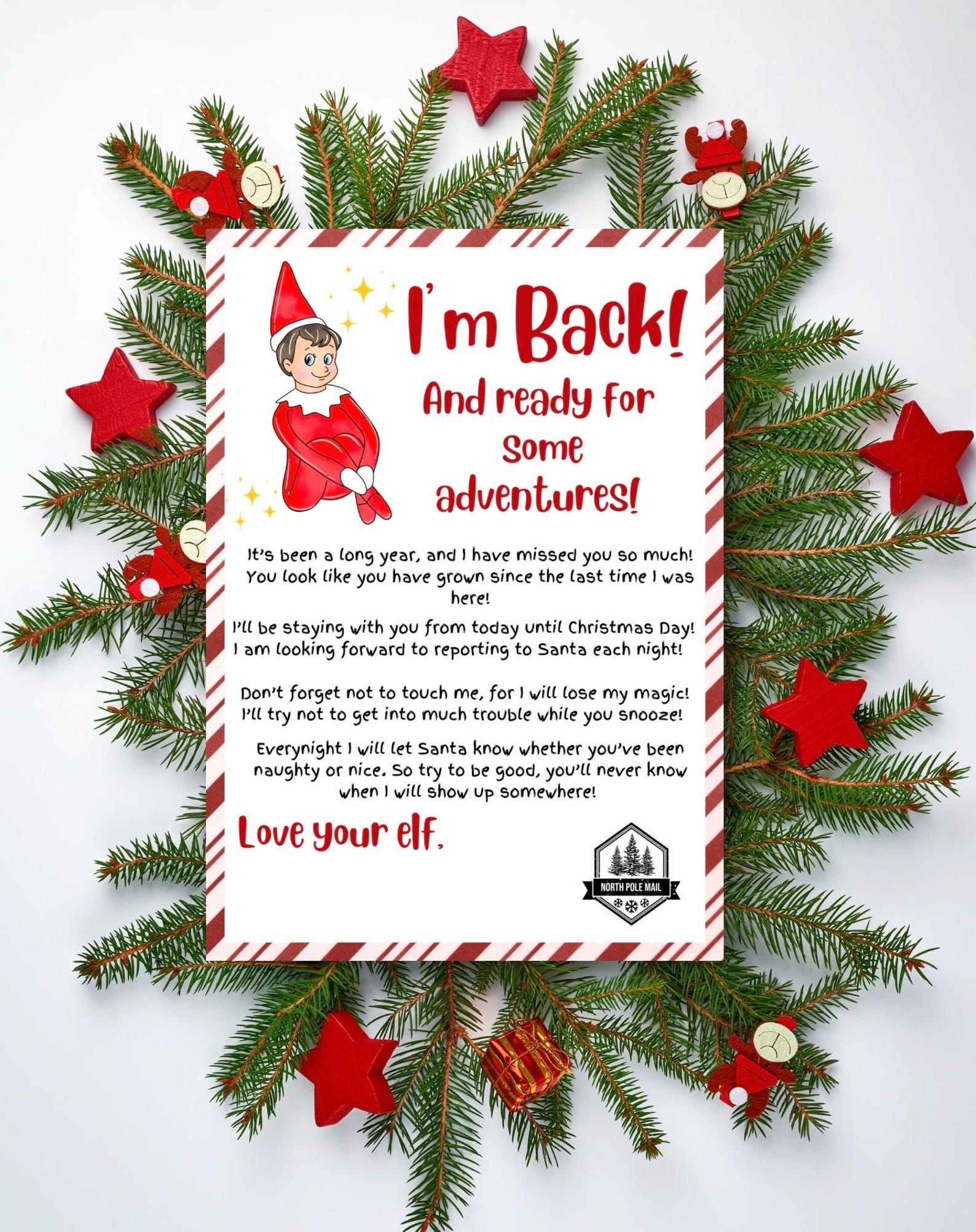 Elf Letter | Elf Return Letter | Elf Arrival Letter | Elf Printable - Etsy