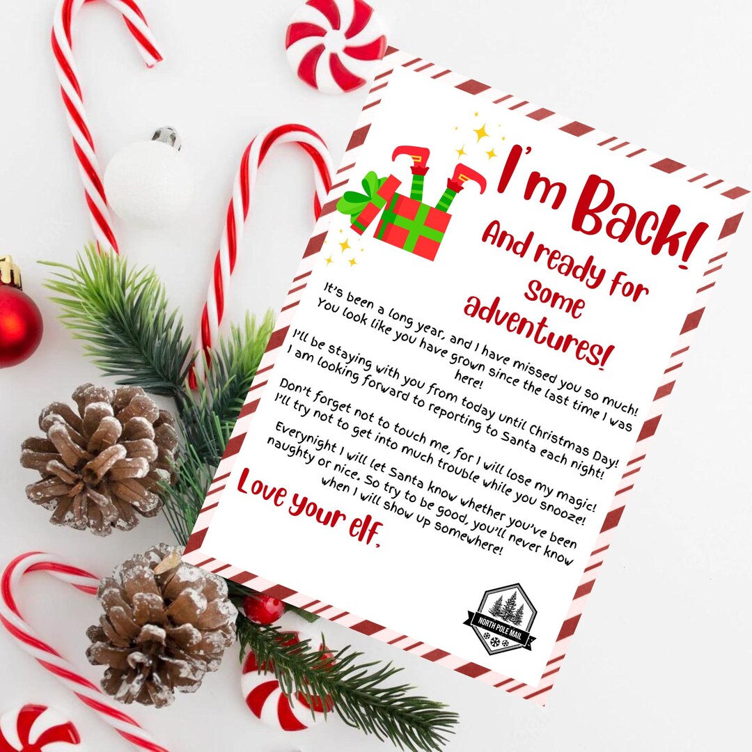 Elf Letter | Elf Return Letter | Elf Arrival Letter | Elf Printable - Etsy