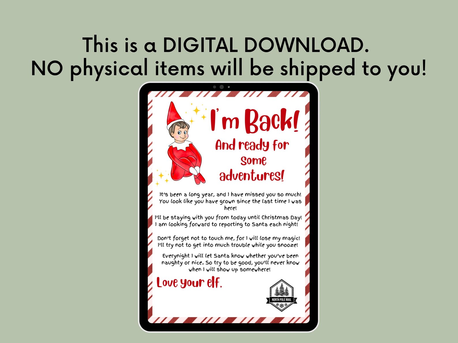 Elf Letter | Elf Return Letter | Elf Arrival Letter | Elf Printable - Etsy