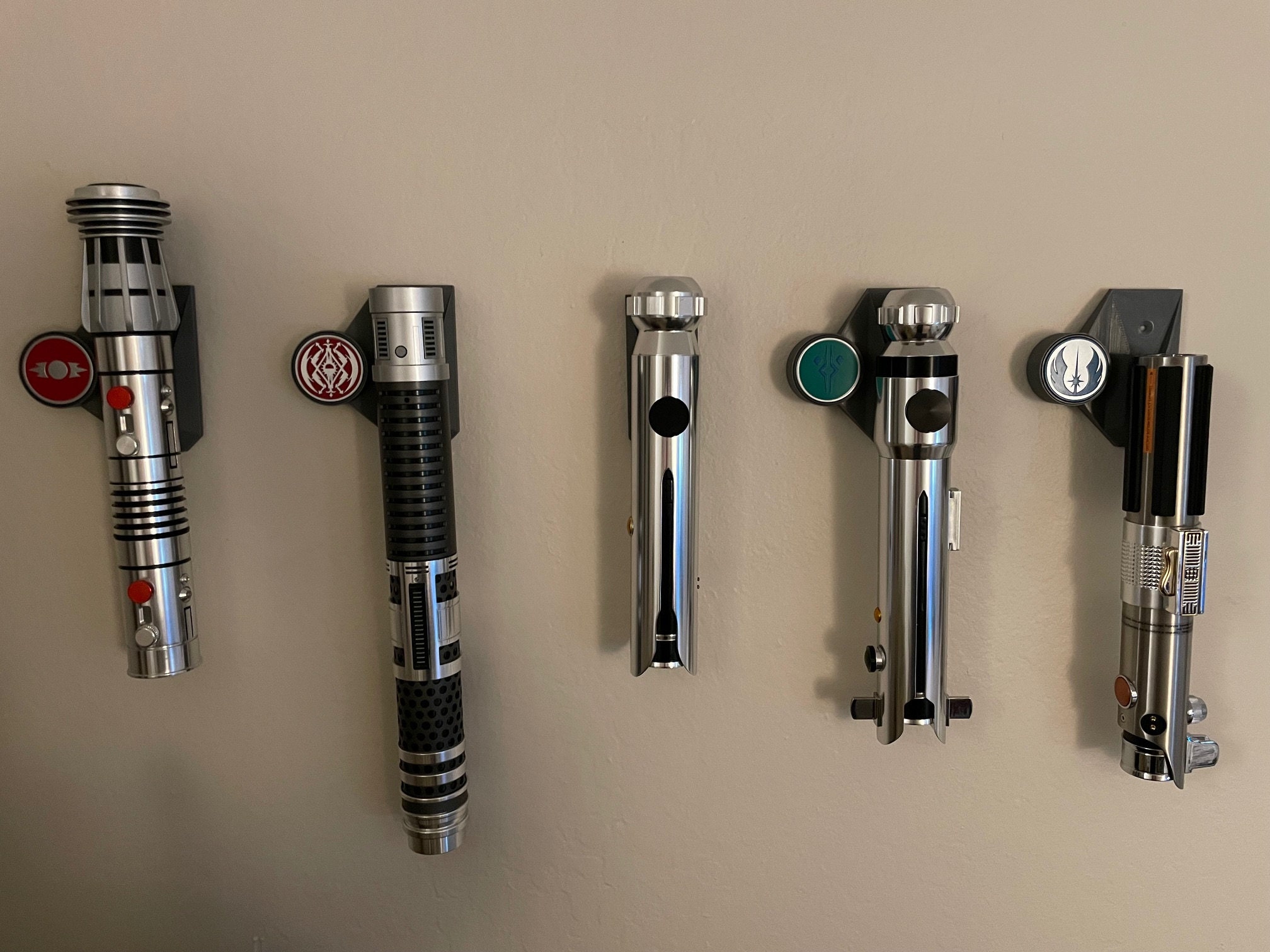 Lightsaber Wall Mount | Legacy Emblem Display | Command Strip Mountable ...