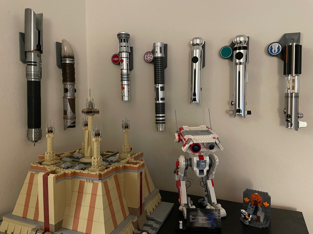 Lightsaber Wall Mount | Legacy Emblem Display | Command Strip Mountable ...