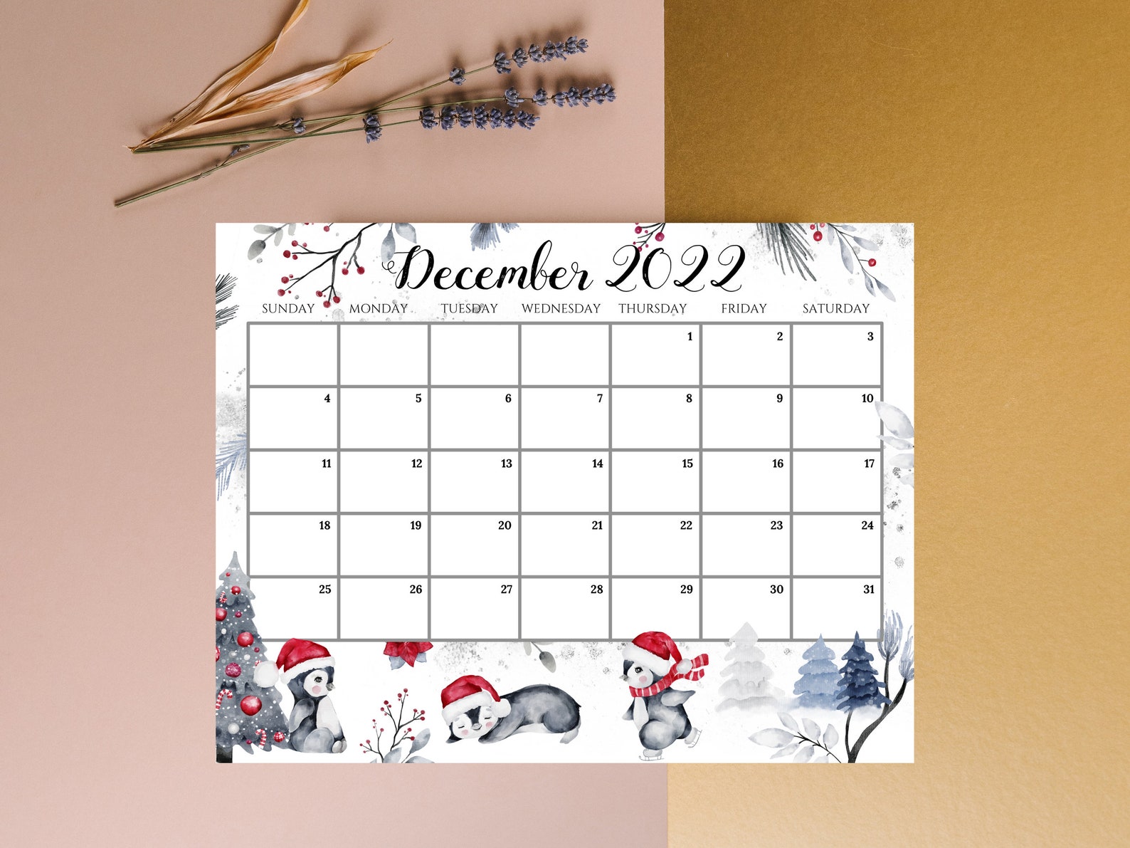 Editable Fillable December 2022 Calendar Printable Planner - Etsy Canada