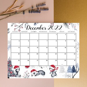 Editable Fillable December 2022 Calendar Printable Planner - Etsy Canada