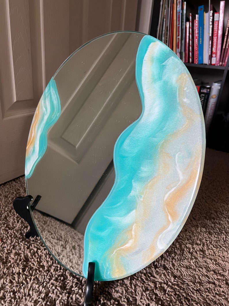 Ocean Waves Resin Mirror - Etsy