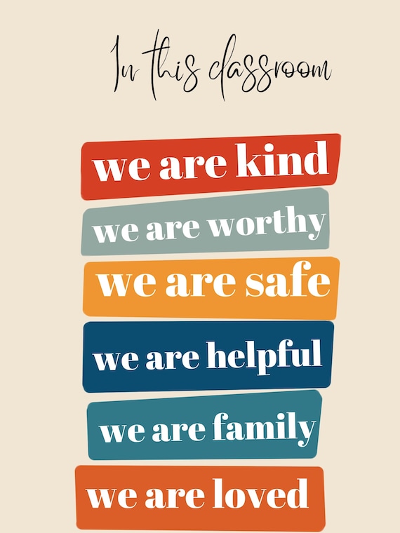 Classroom Kindness Poster Digital Download - Etsy