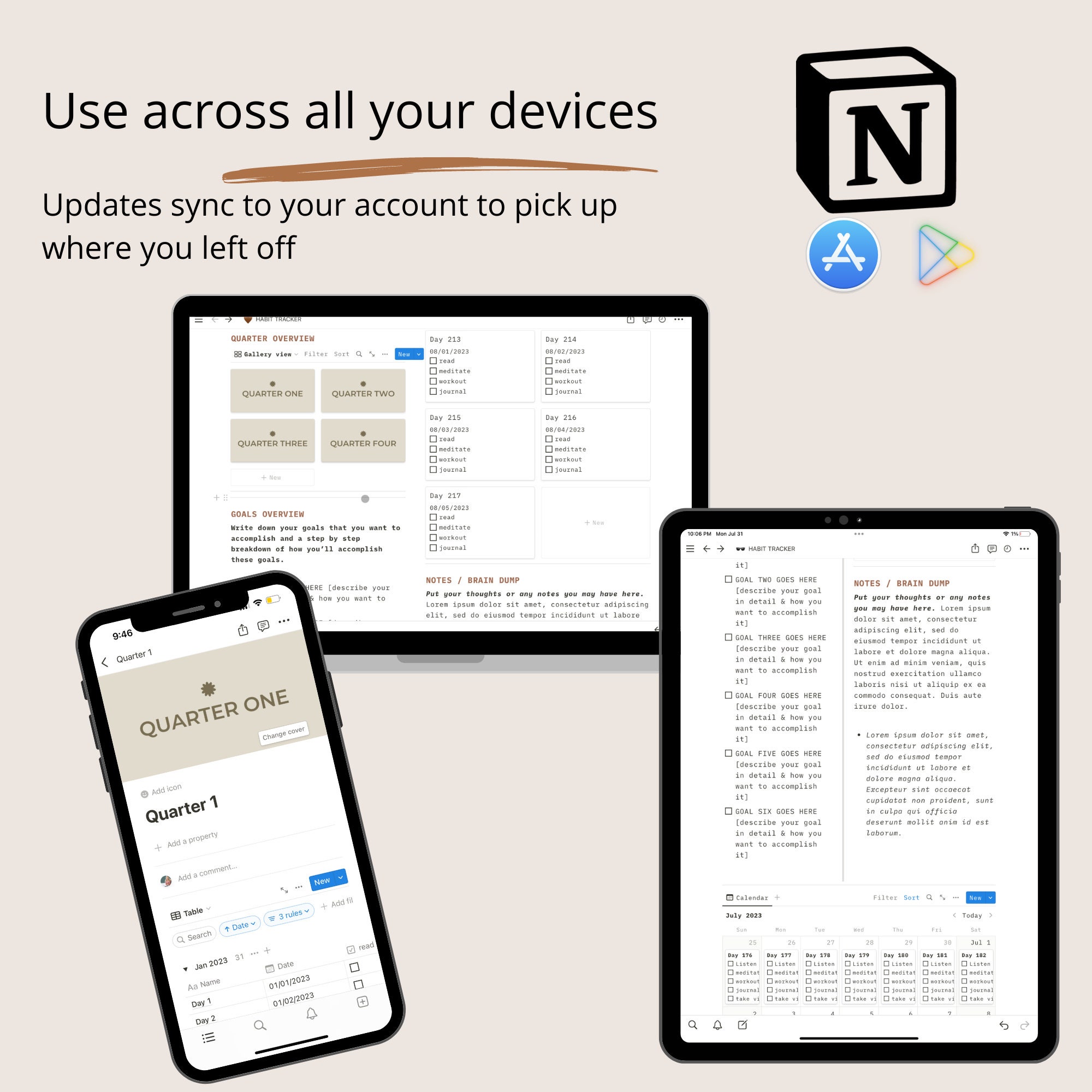 Notion Habit Tracker Template Planner Tasks, Lists, Calendars, - Etsy