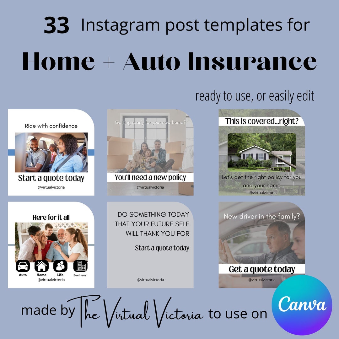 Social Media Content for Home & Auto Insurance Broker | 33 Instagram ...