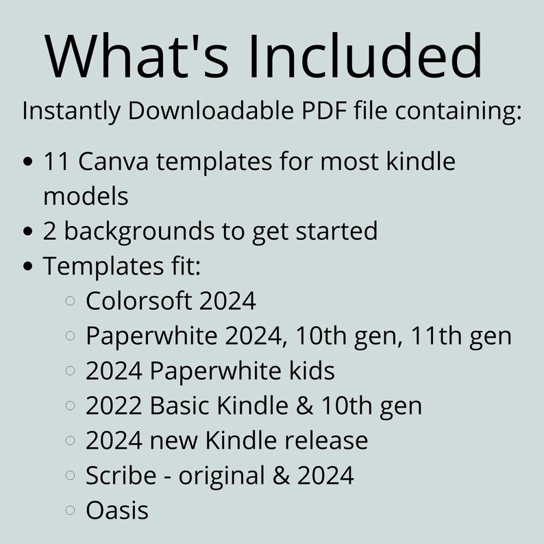 Kindle Insert Template | DIY Customizable Canva Design (digital ...