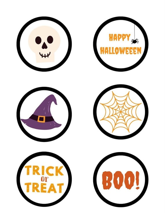 Halloween Cupcake Toppers Printable - Etsy