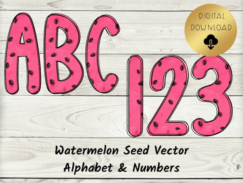 Watermelon Seed Alphabet Digital Set|summer Font|fruit Font|digital ...