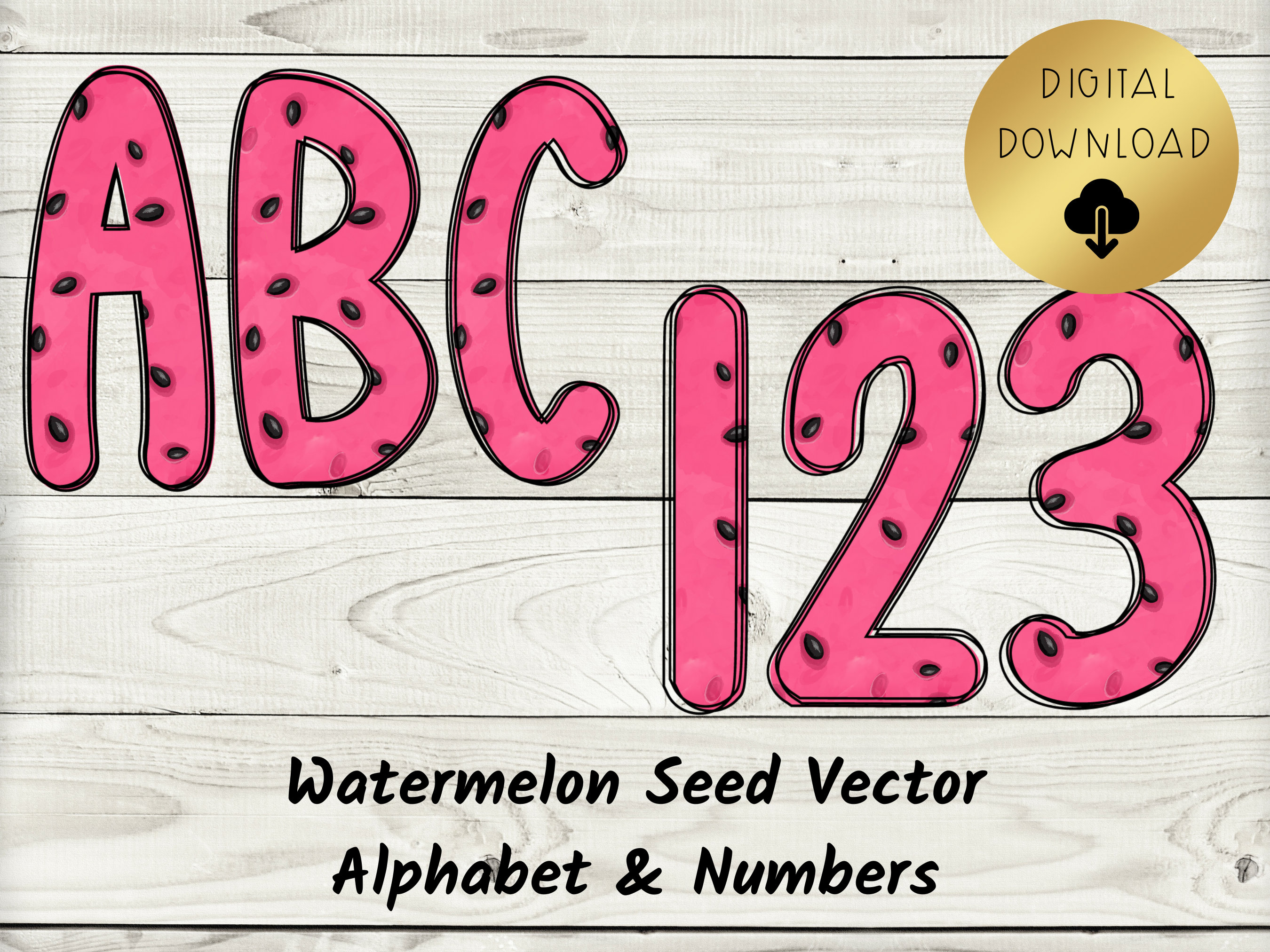 Watermelon Seed Alphabet Digital Set|summer Font|fruit Font|digital ...