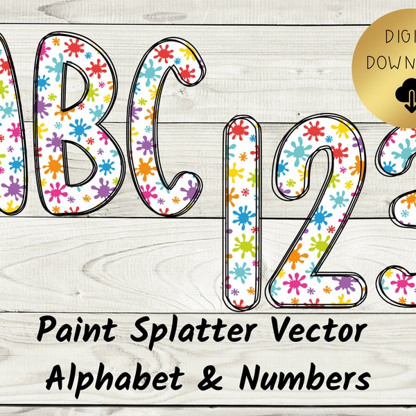 Paint Splatter Font - Etsy