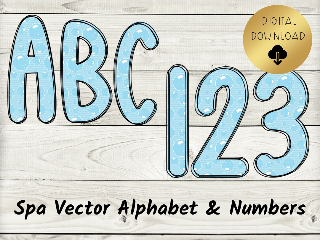 Spa Bubbles Alphabet Digital Set|bubbles Font|spa Font|digital Font ...