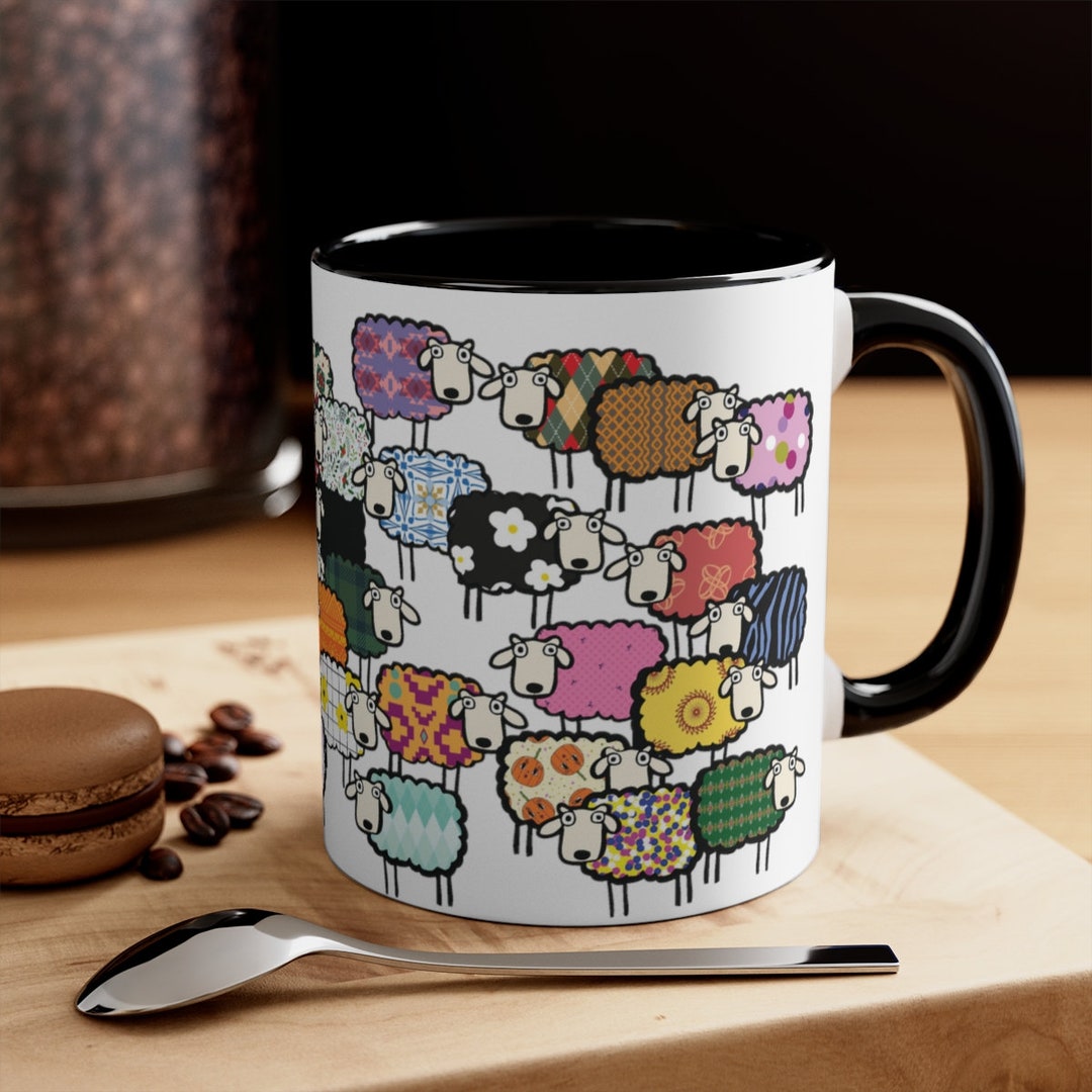 Funny Colorful Sheep Coffee Mug, Funny Sheep Tea Mug, Sheep Coffee Mug ...