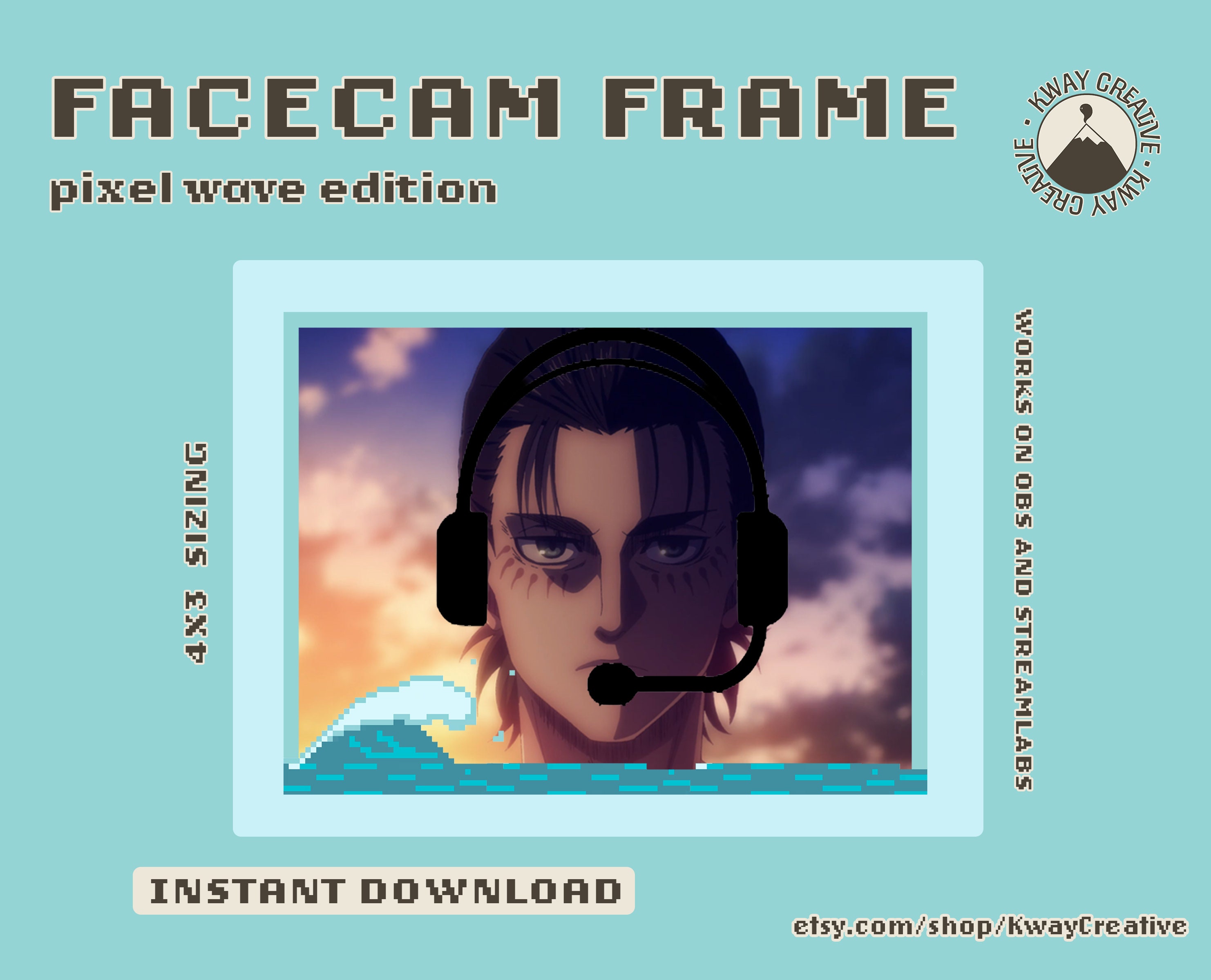 Pixel Art Wave Twitch Webcam Overlay - Etsy