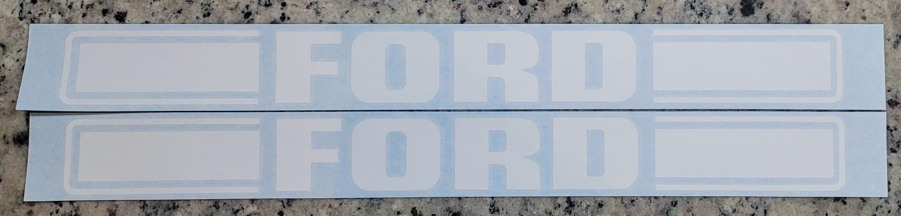 Ford Tractor Loader 24” Decals (set of 2) Vinyl Graphics Stickers White ...
