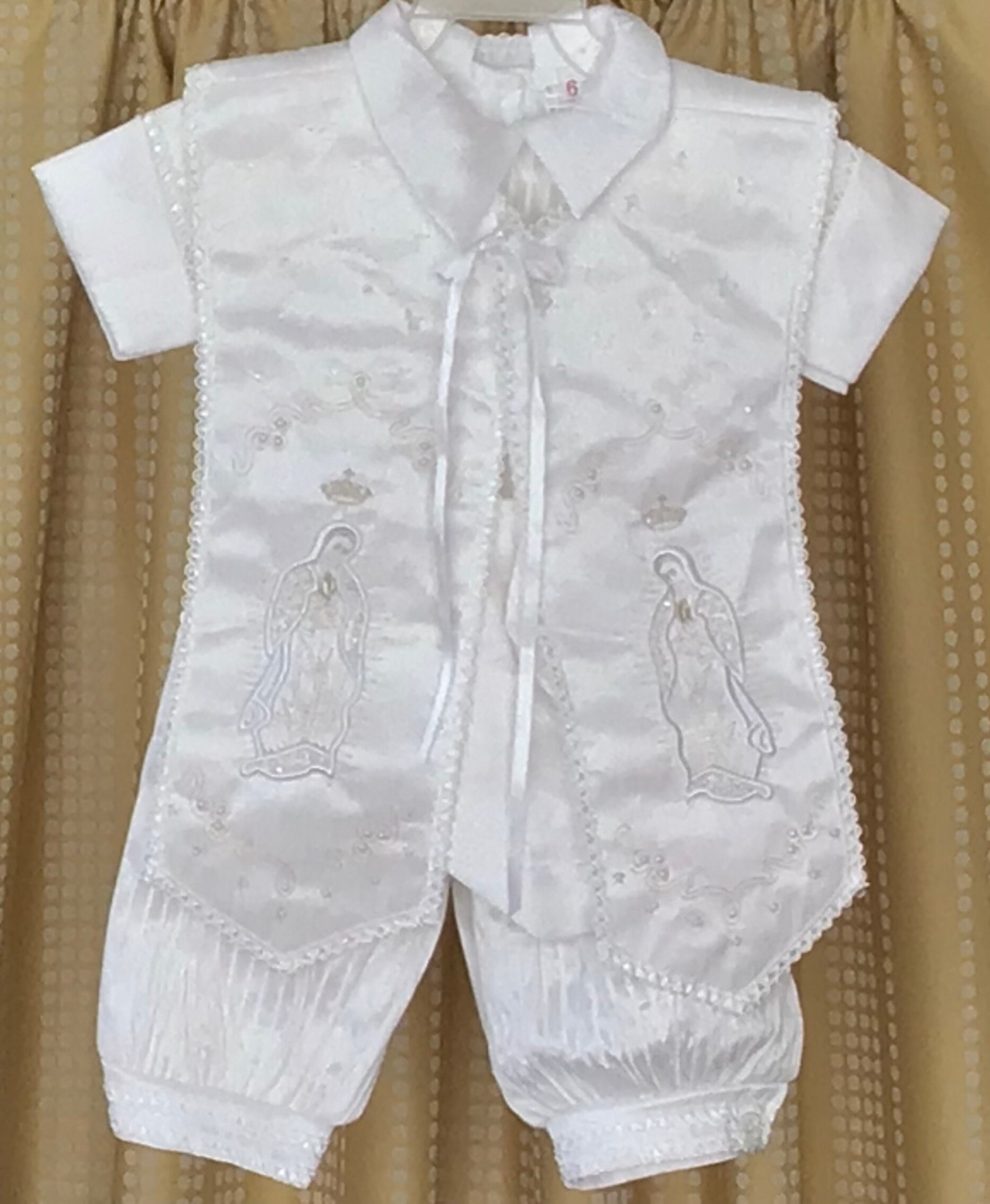 Baby Boy Christening Gown With Virgen De Guadalupe Embroidery - Etsy