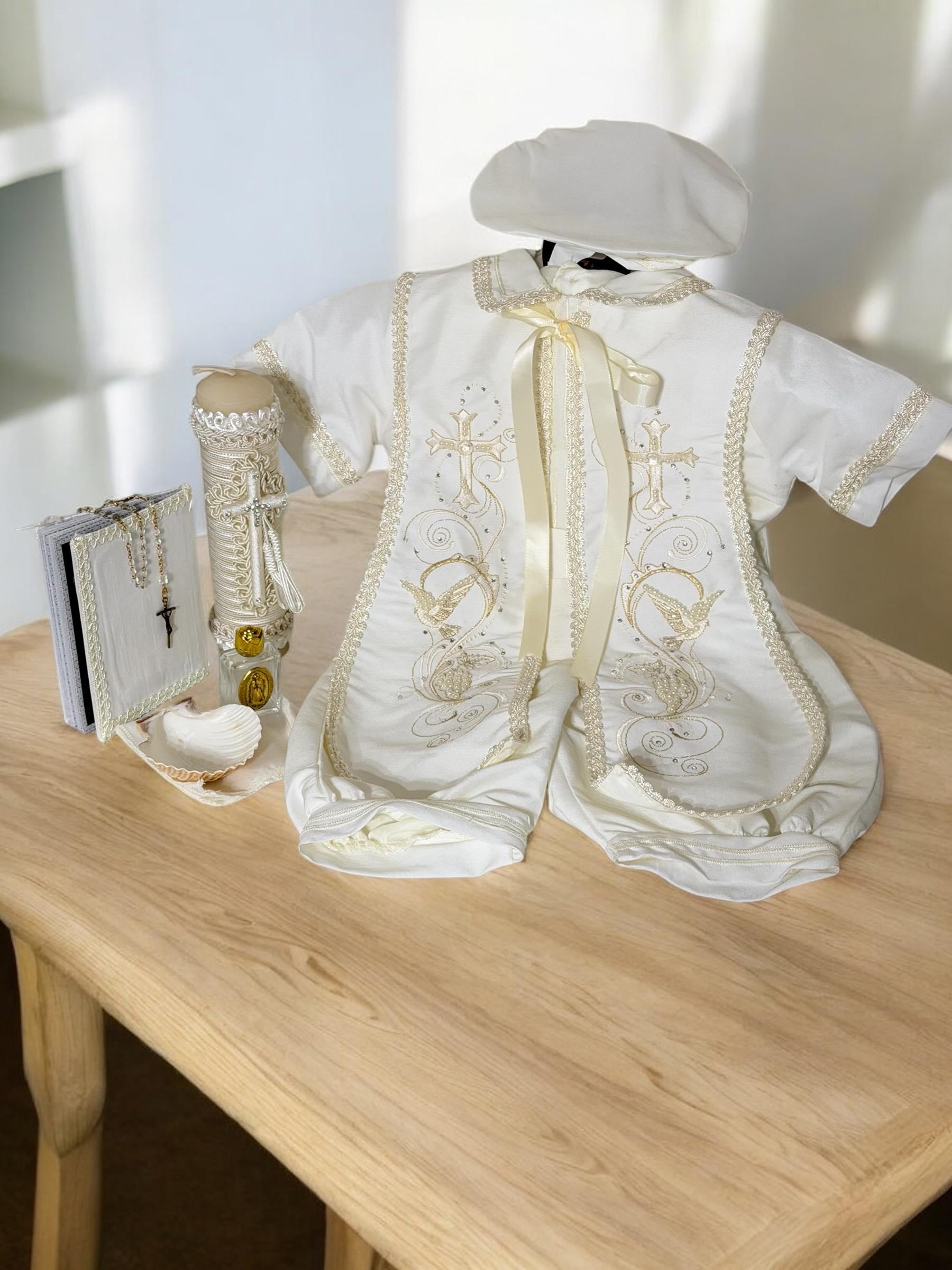 Boy's Christening Outfit: 8-piece Baptism Set and With Candle Set - Etsy