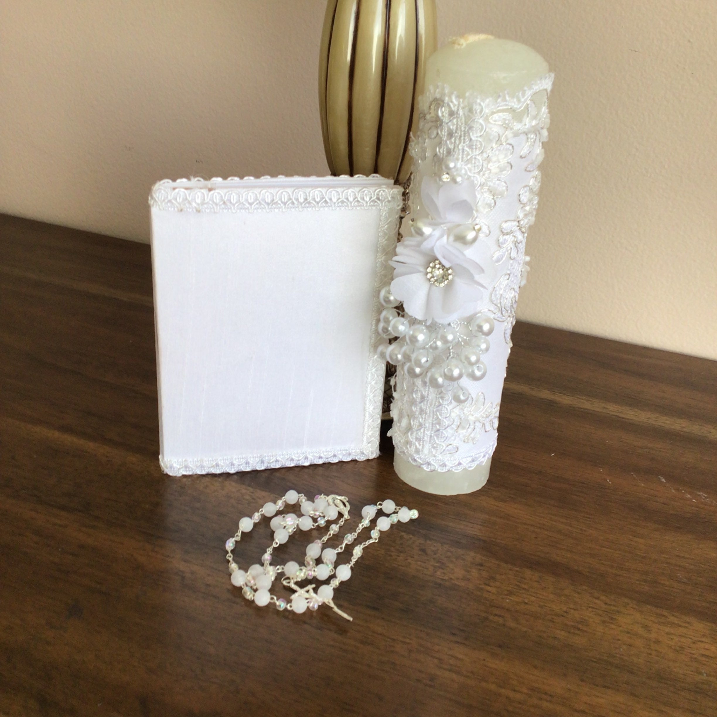 Baptism Candle Set Kit for Christenings With Shell and Favors - Spanish ...
