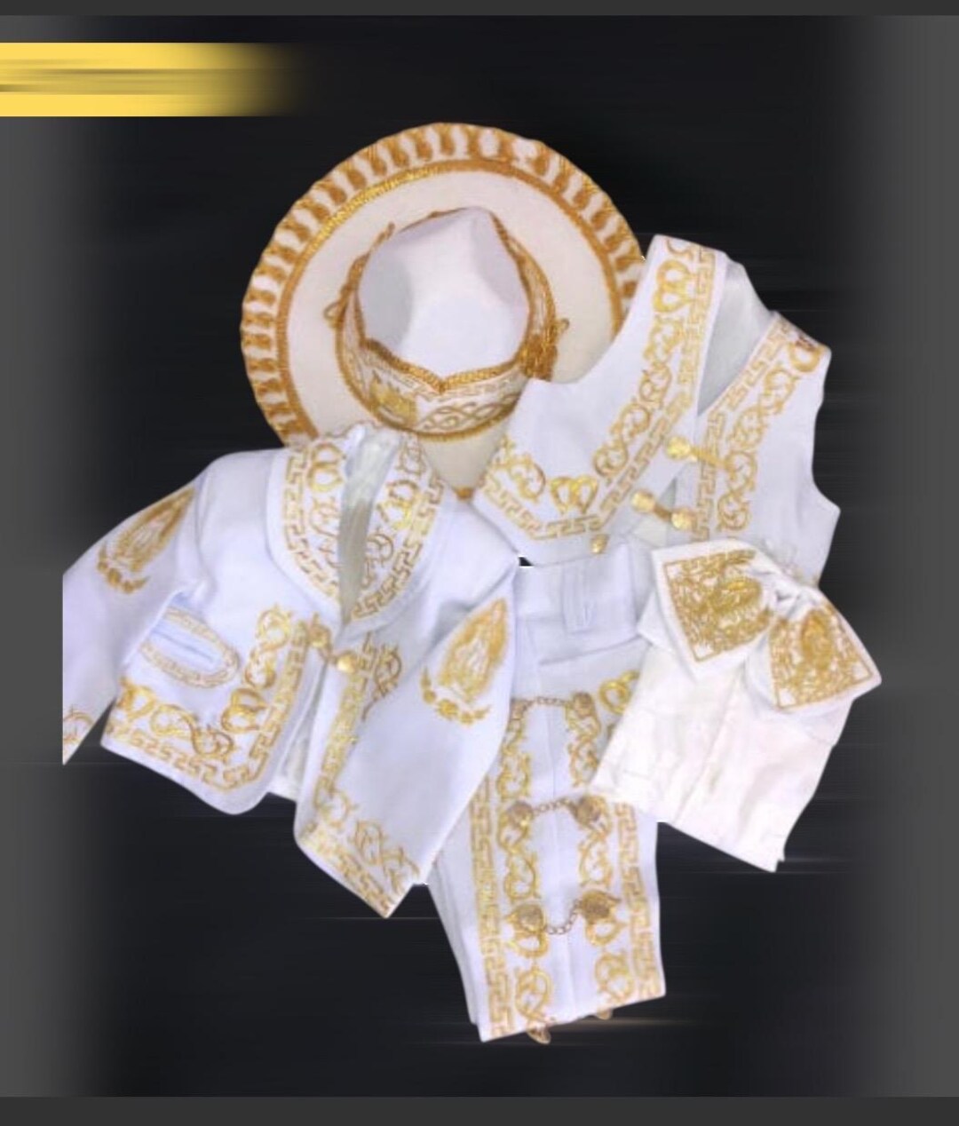 Charro Traje Charro Virgin Mary Color White/gold ,ivory /goldinactive ...