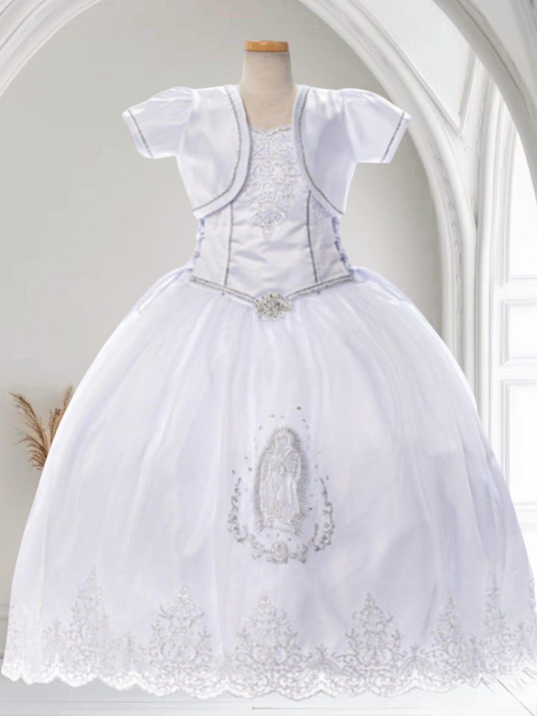 First Communion Dress Girl Virgin Mary. Vestido De Primera Comumion ...