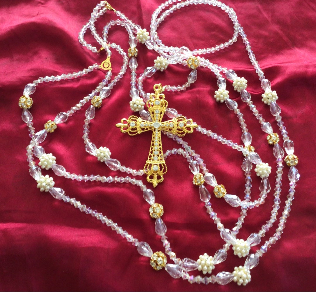 Traditional Crystal Wedding Lasso/crystal Wedding Rosary/lazo De Boda ...