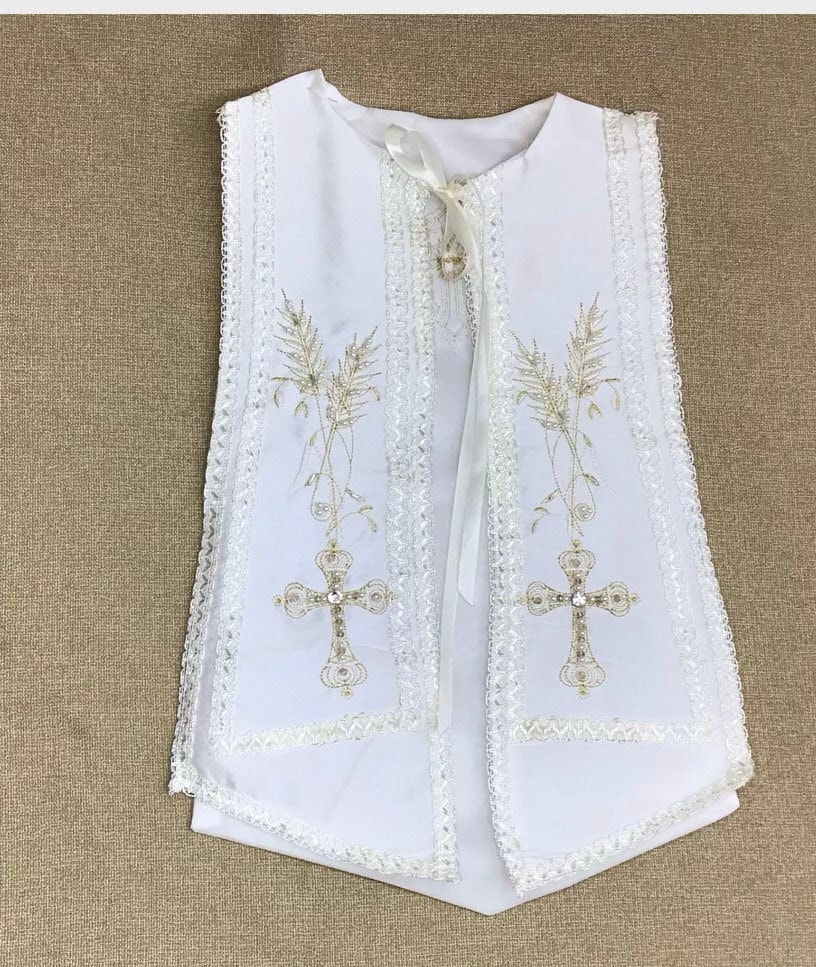 Embroidered Christening Baptism Stole Scarf Sash - Etsy