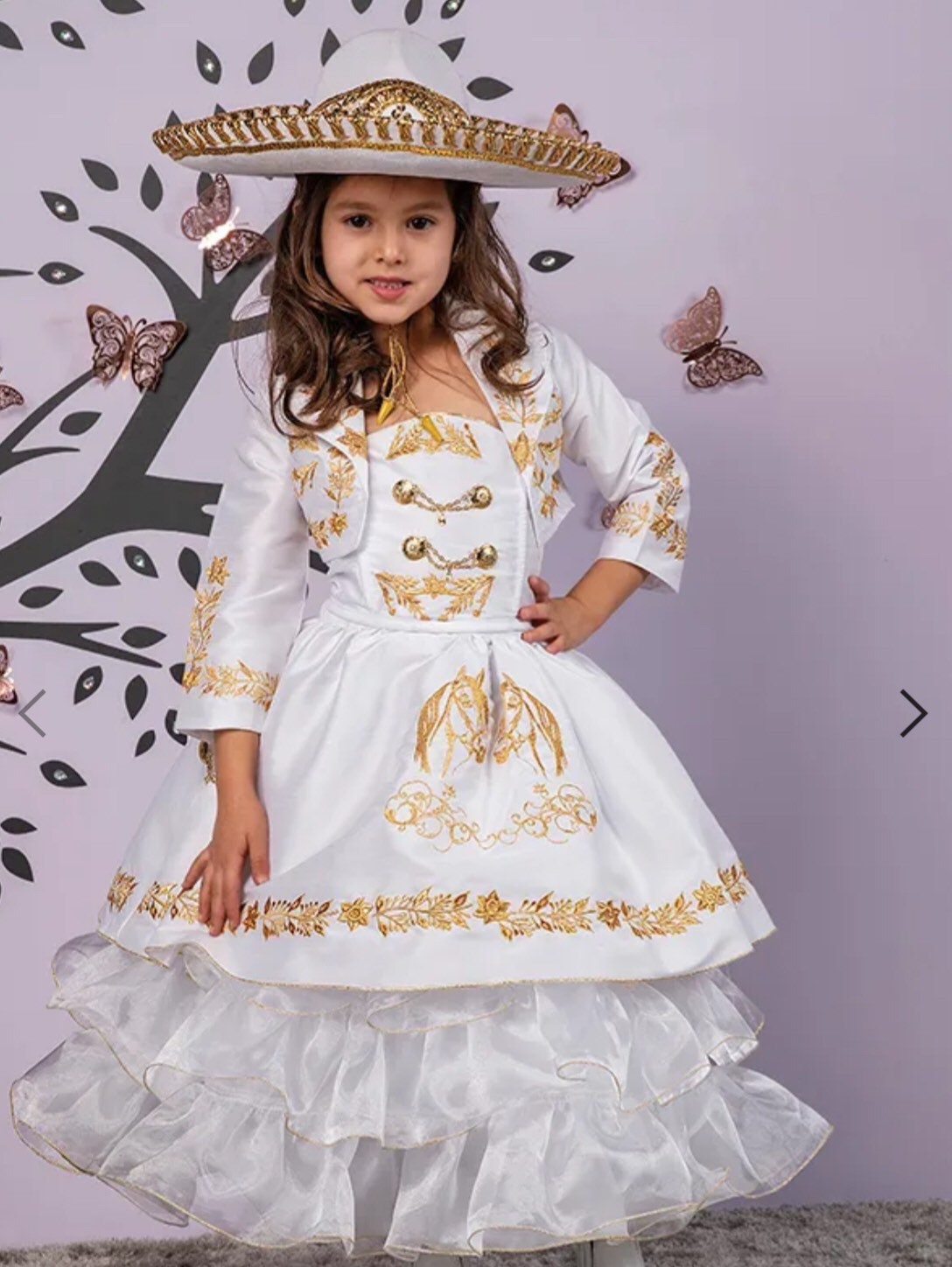 Girl Charro Dress 2 Piece Includes Sombrero - Etsy