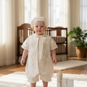 Boy's Christening Outfit: 8-piece Baptism Set and With Candle Set - Etsy
