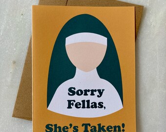 Nun Final Vows Card Praying Rosary Black Habit Instant Download DIY ...