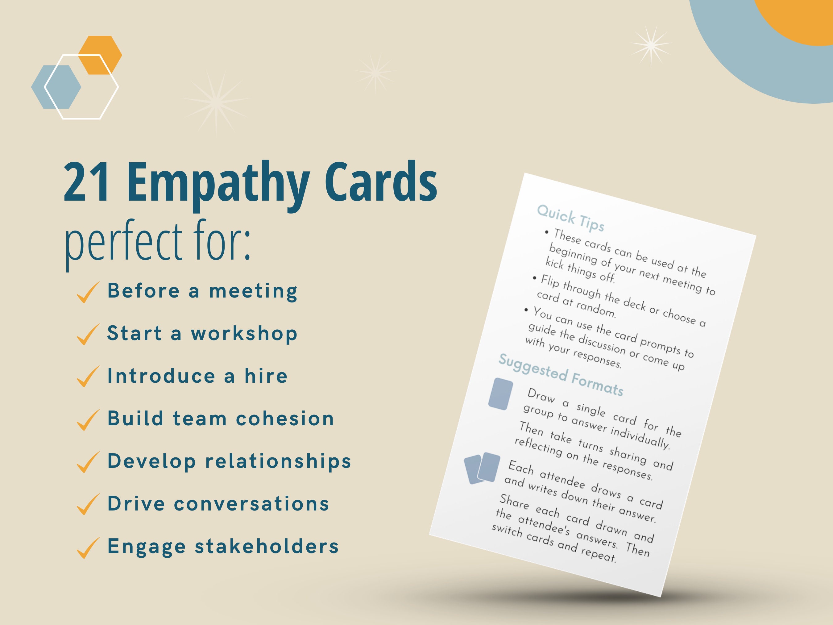 Conversation Cards, 21 Empathy Builders Cards, Icebreaker Cards ...