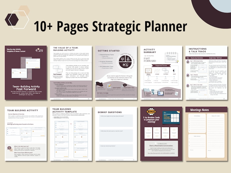 Team Building Activity for Work, Goal Planning, Templates, in PDF ...