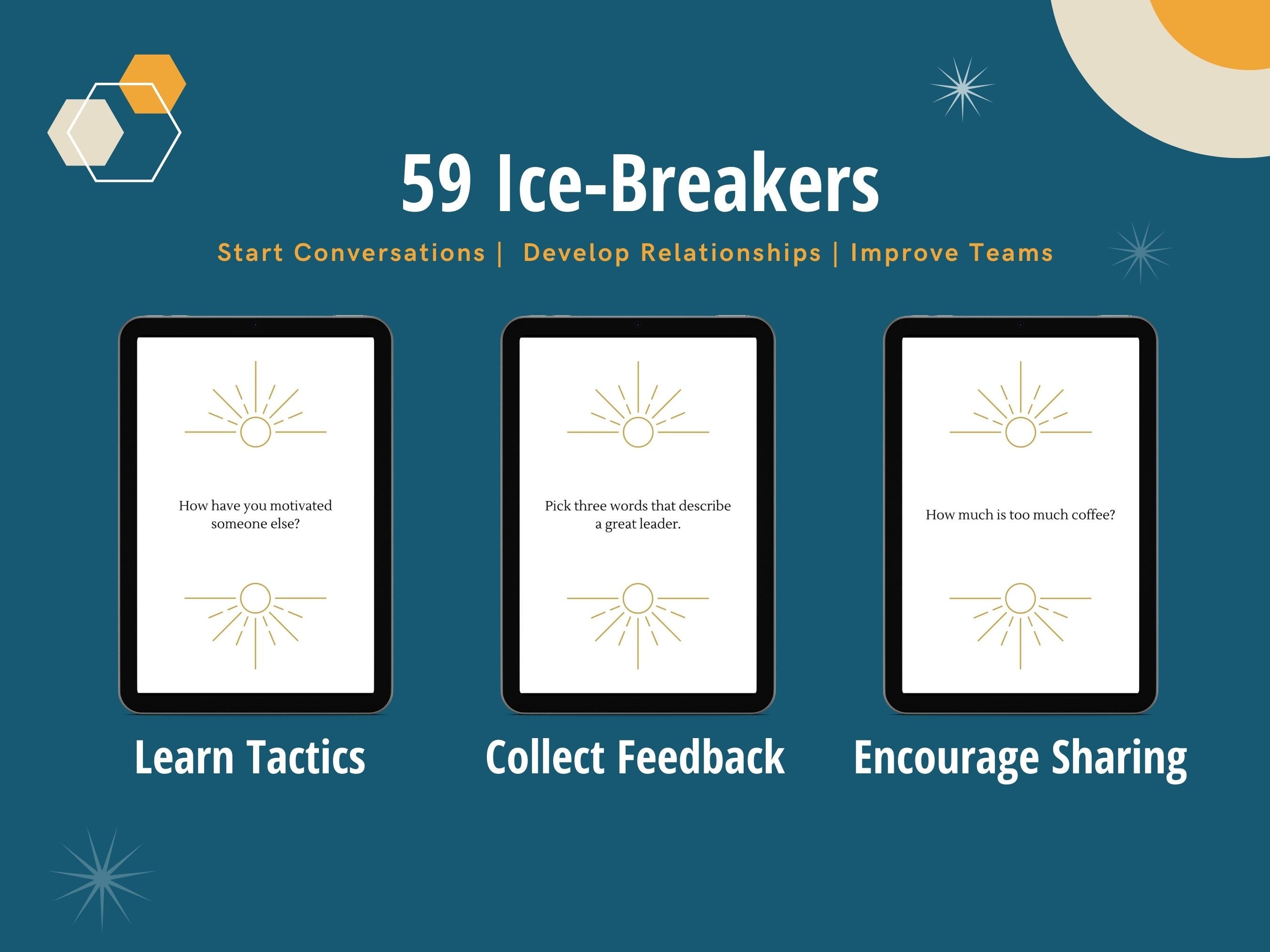 Icebreaker Conversation Cards, 59 Icebreaker Questions, Games for Work ...