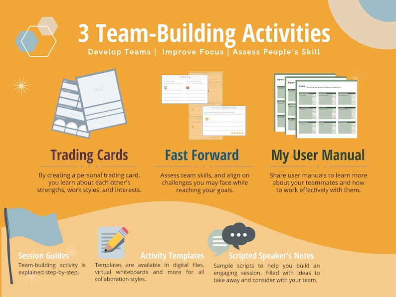 Activity Bundle of Team Building Games for Work, Templates in PDF ...