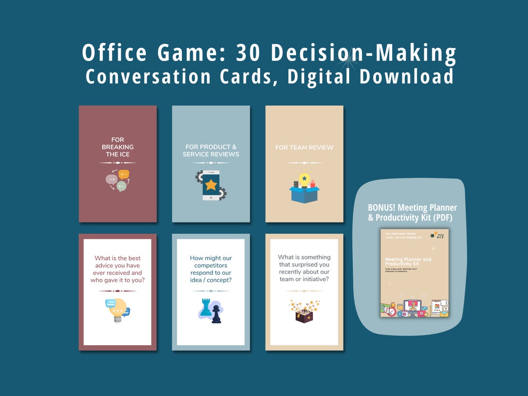 Conversation Cards, Office Game: Decision Making Office Game, Digital ...