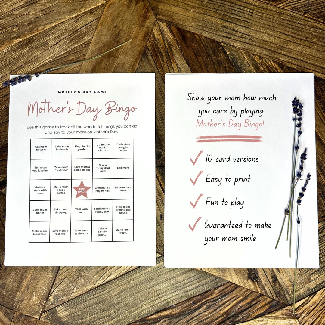 Printable Fill in the Blank Mothers Day Family Game Bundle | Mom Bingo ...