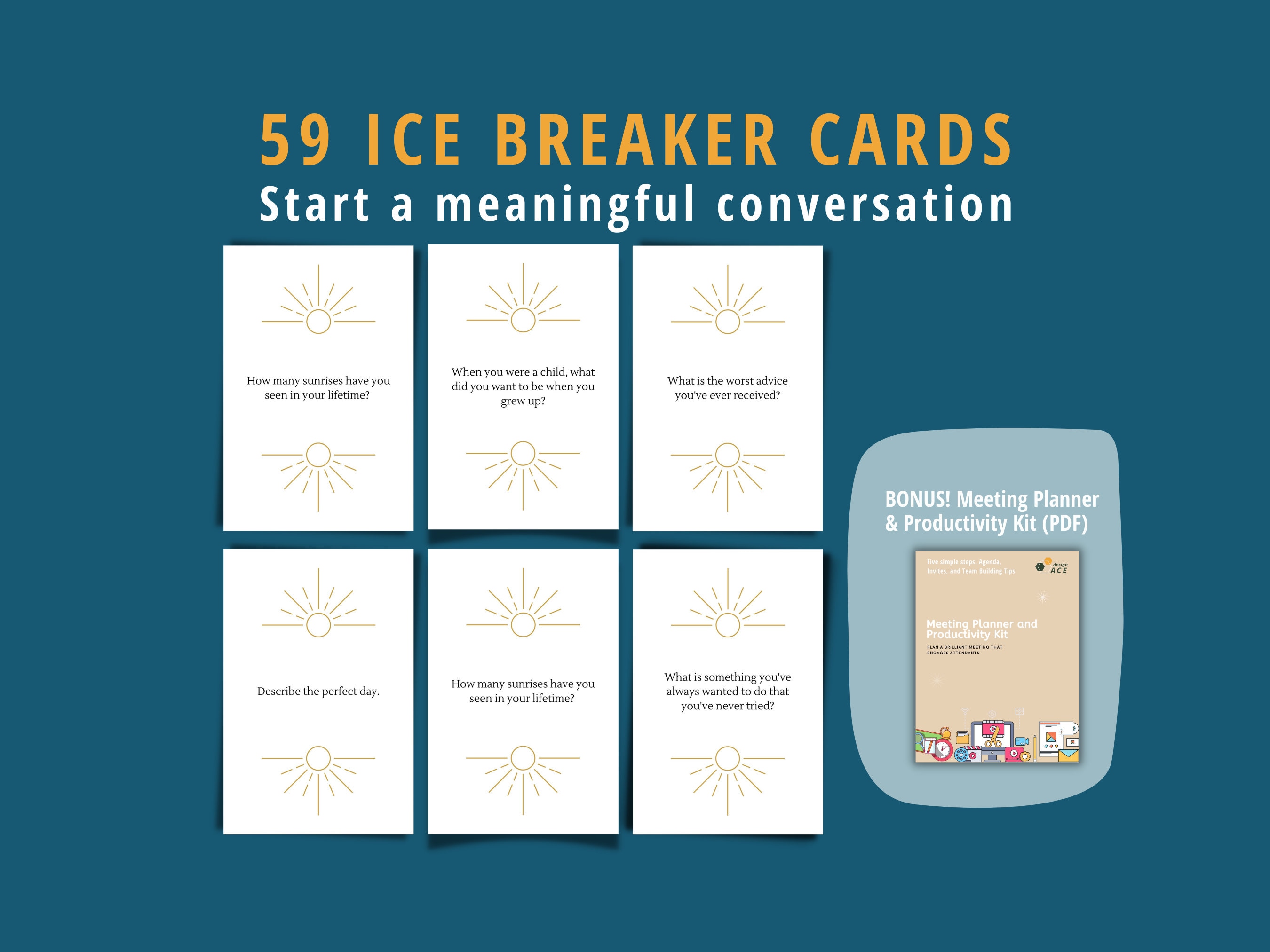 Icebreaker Conversation Cards, 59 Icebreaker Questions, Games for Work ...