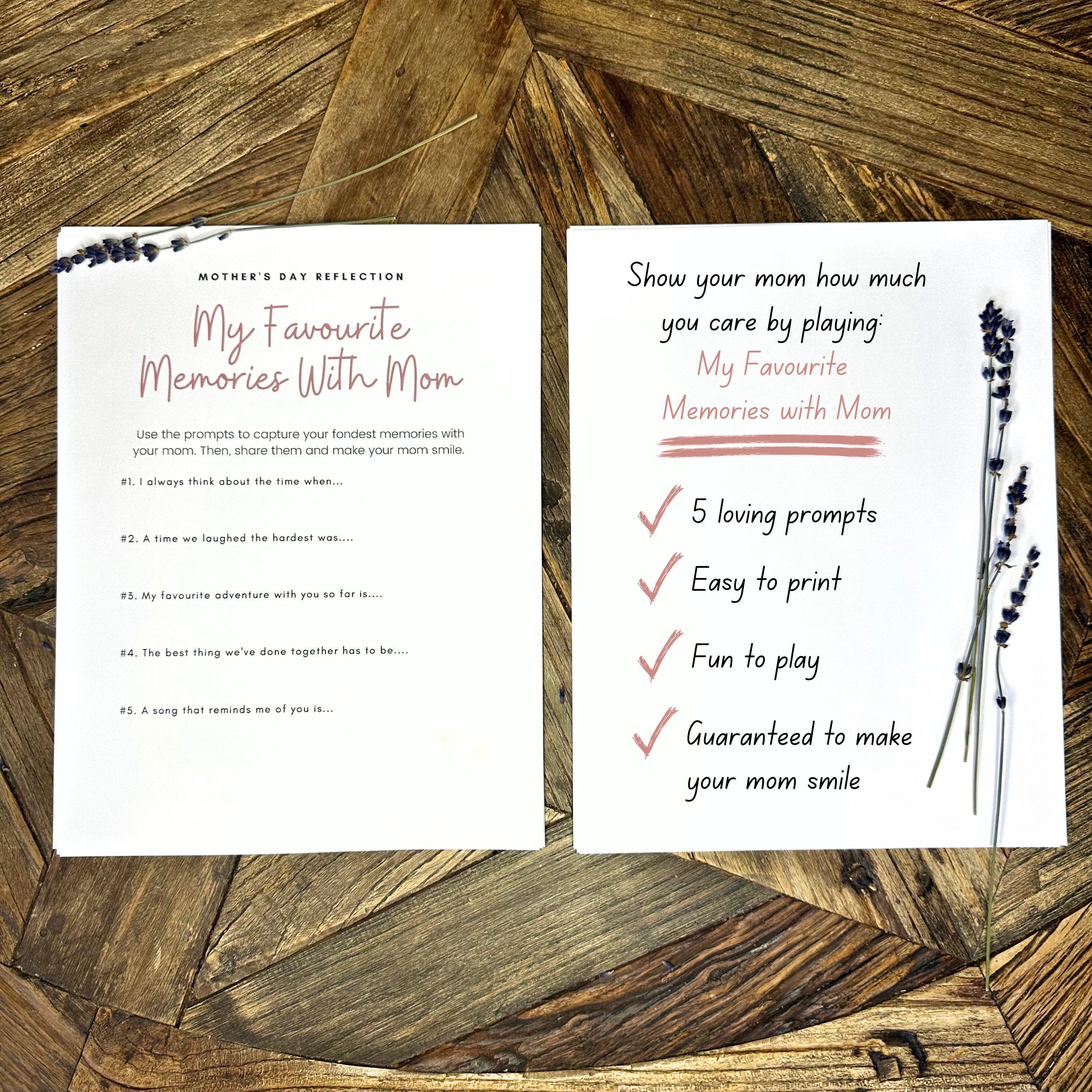 Mother's Day Game: Favorite Mom Memories Fill-in (printable) - Etsy